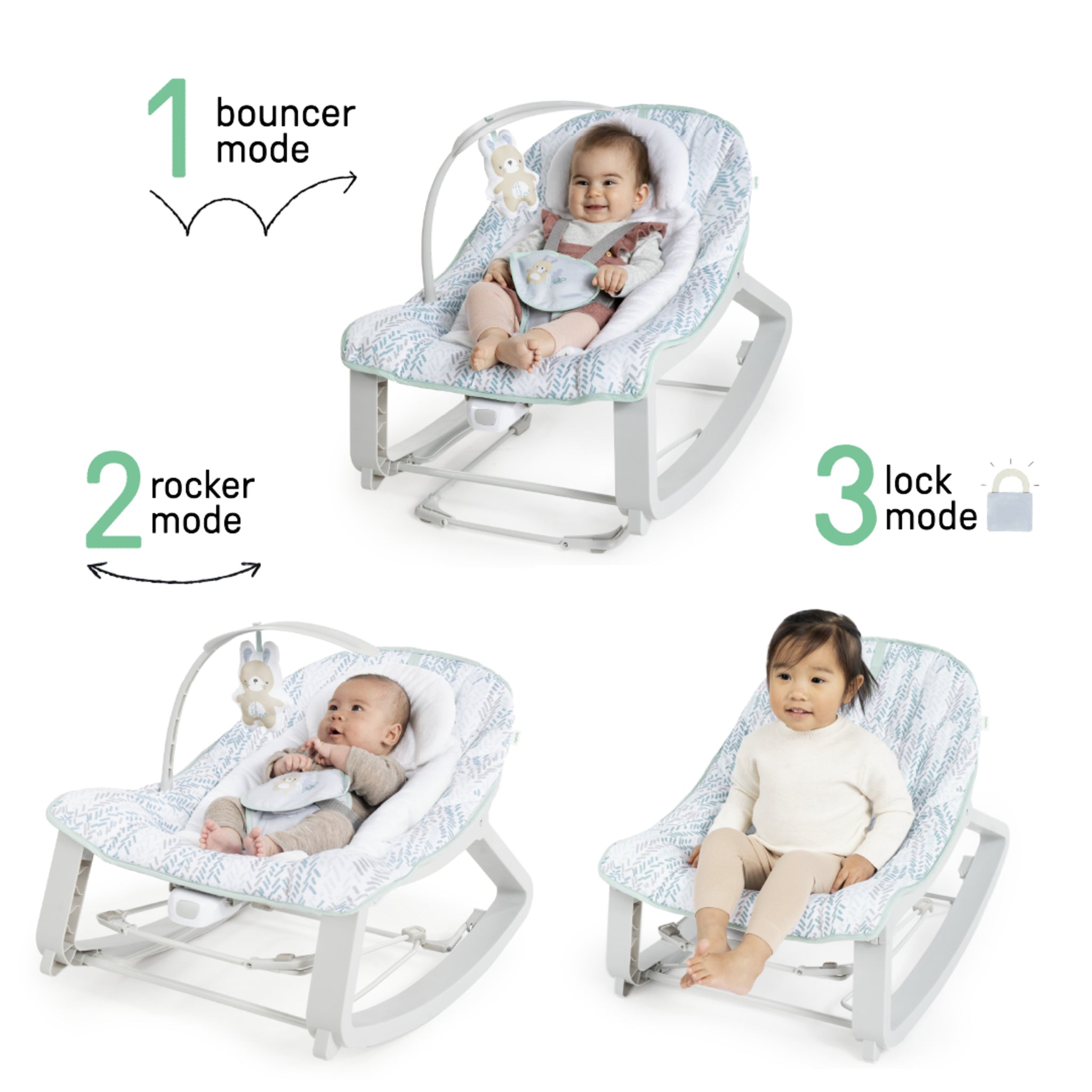 Keep Cozy 3 in 1 Grow with Me Bounce Rock Seat Lily Kids2 LLC
